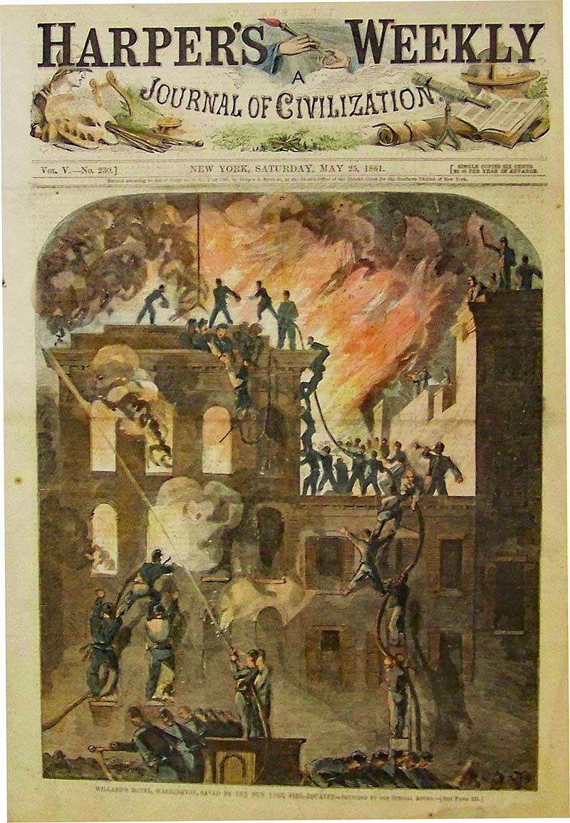Prints Old & Rare - Fires and Firefighters - Antique Maps & Prints