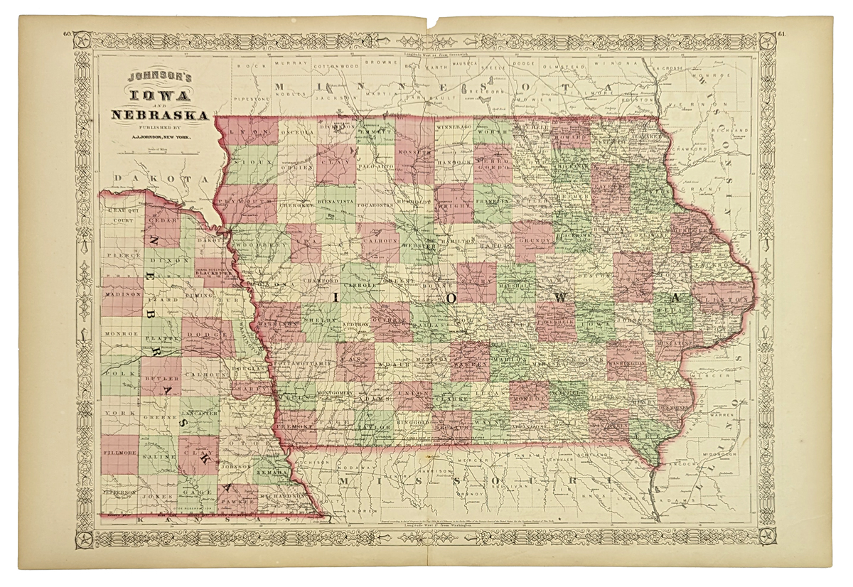 Prints Old & Rare - Iowa - Antique Maps & Prints