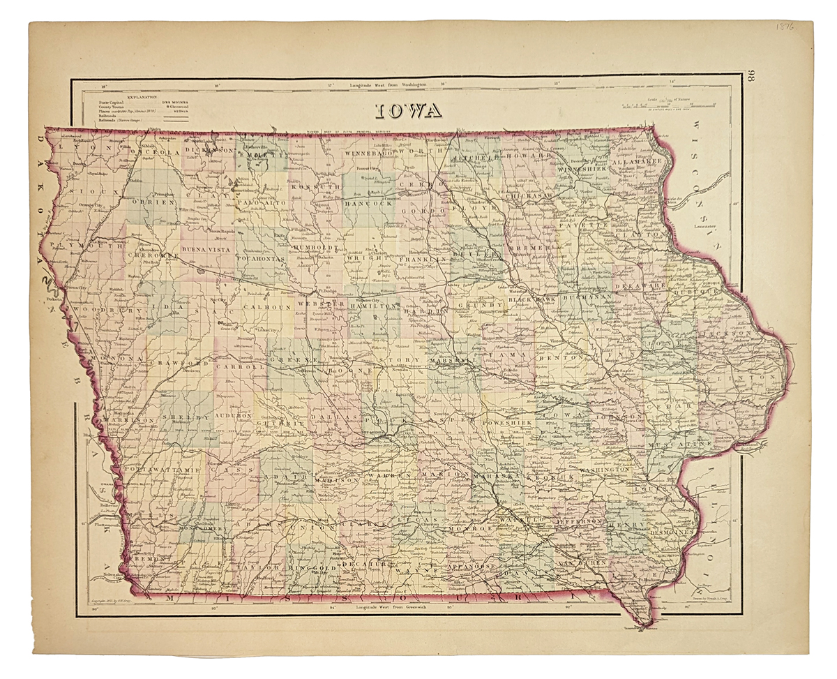 Prints Old & Rare - Iowa - Antique Maps & Prints