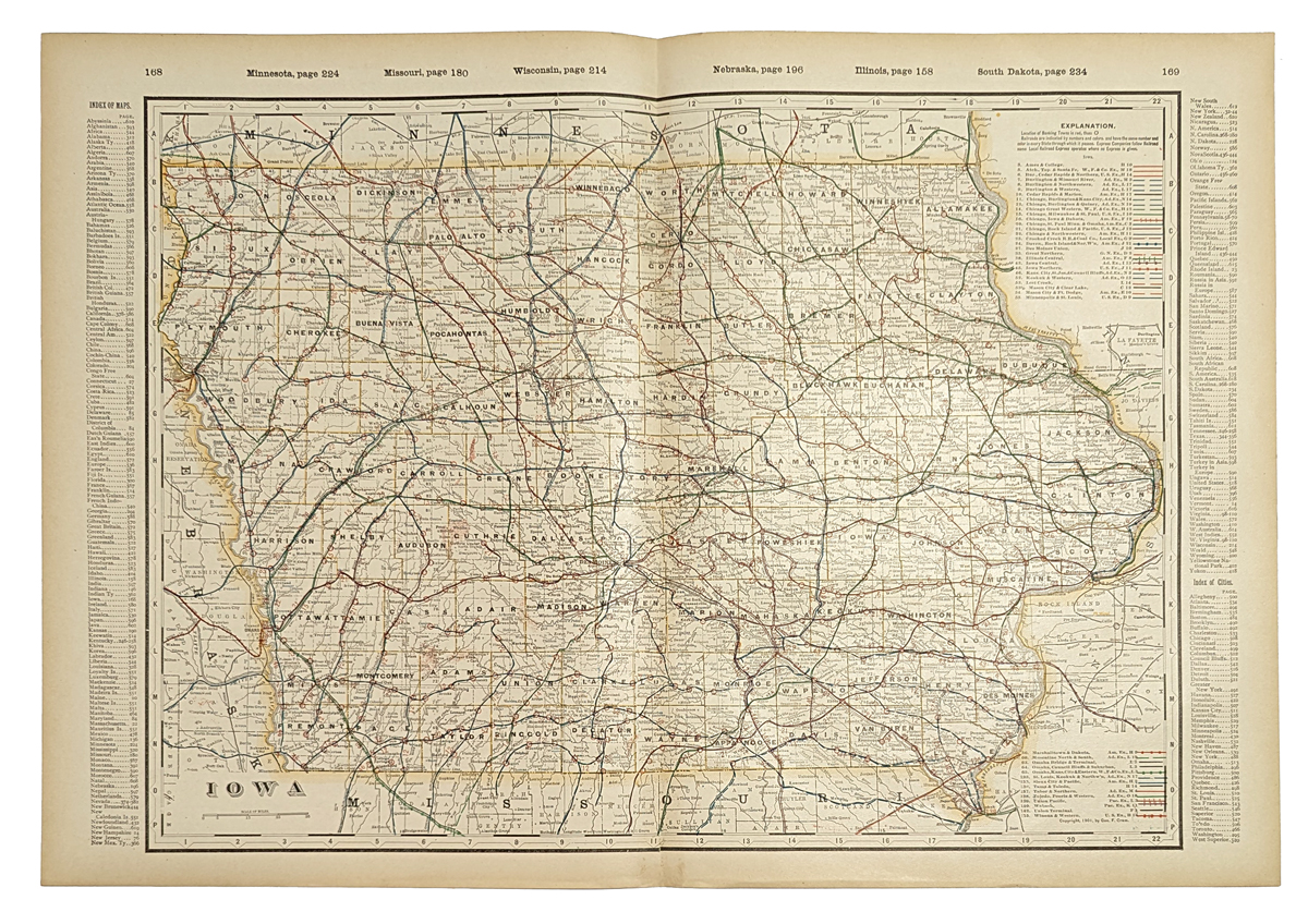 Prints Old & Rare - Iowa - Antique Maps & Prints