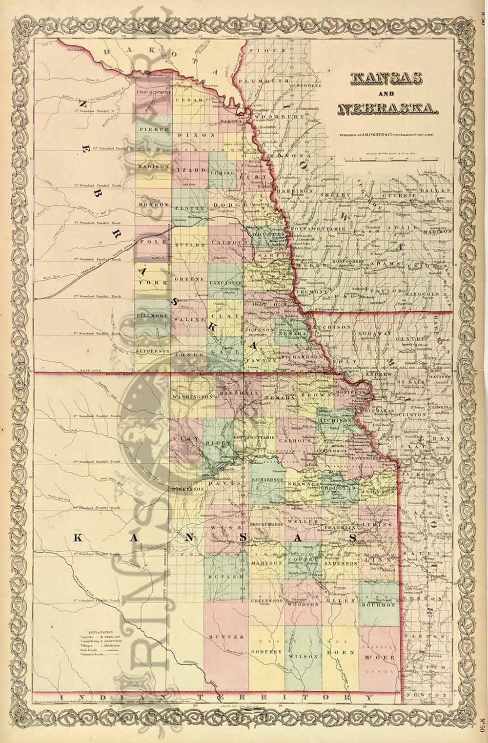 Prints Old & Rare - Kansas - Antique Maps & Prints