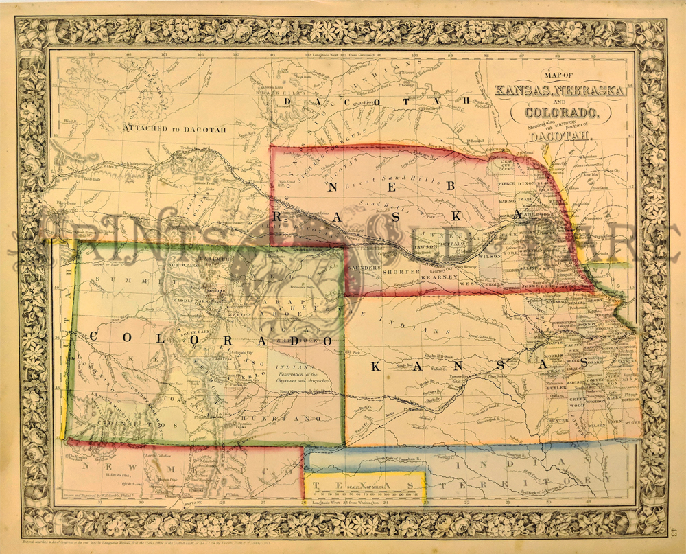 Prints Old & Rare - Kansas - Antique Maps & Prints