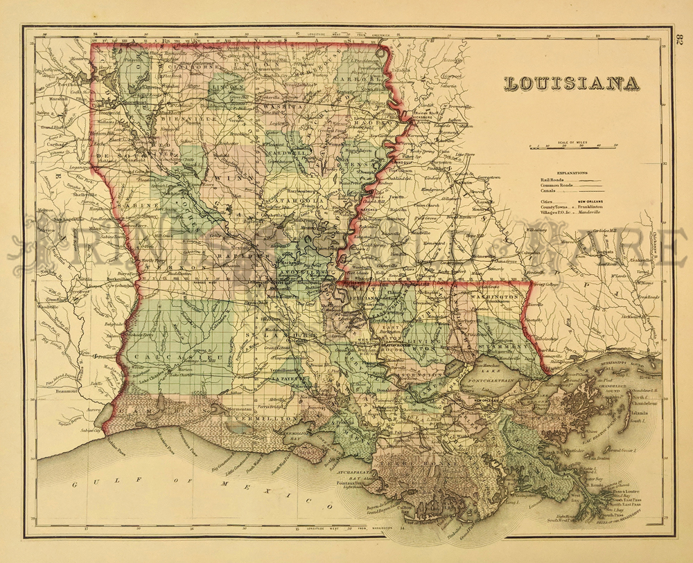 Prints Old & Rare - Louisiana - Antique Maps & Prints