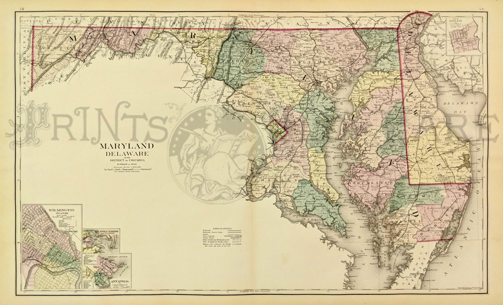 Prints Old & Rare - Maryland with Baltimore - Antique Maps & Prints