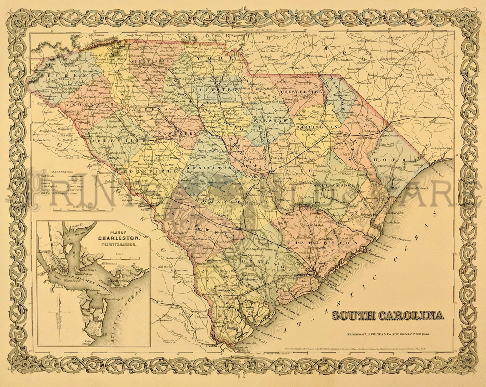 Prints Old & Rare - South Carolina - Antique Maps & Prints