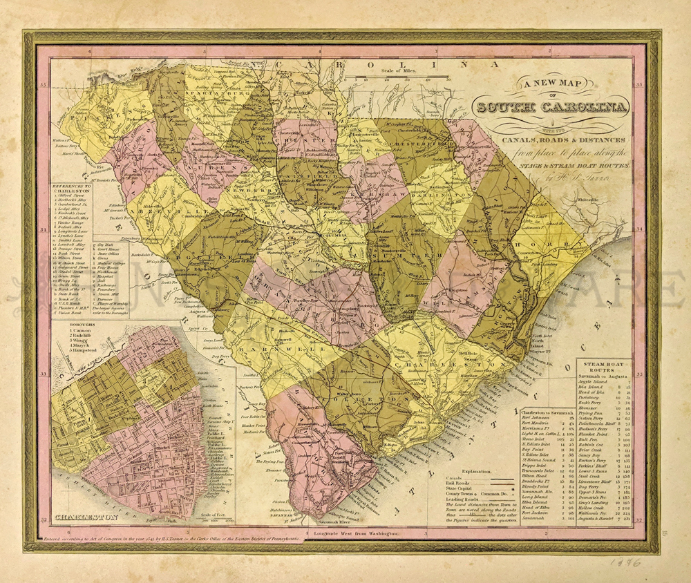 Prints Old & Rare - South Carolina - Antique Maps & Prints