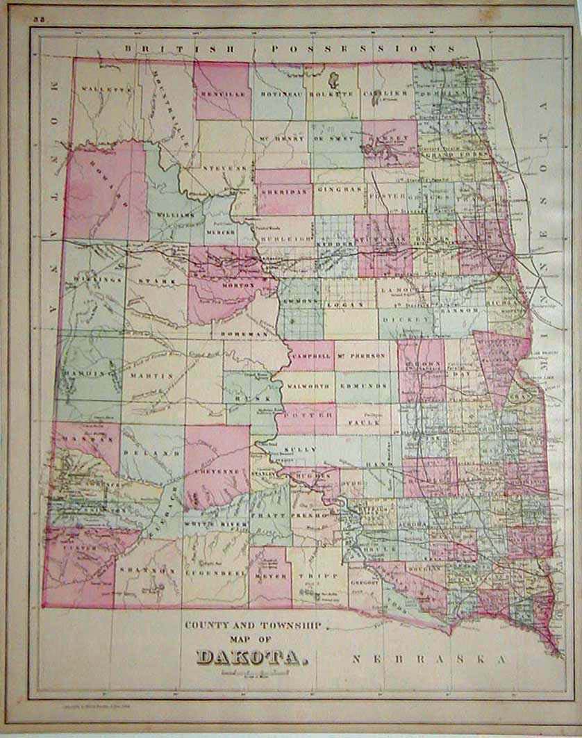Prints Old & Rare - South Dakota - Antique Maps & Prints